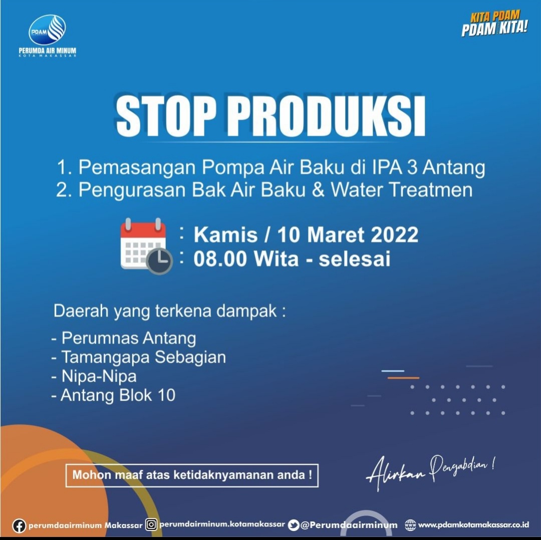 PDAM Kota Makassar Lakukan Pengurasan Bak dan Pemasangan Pompa Air di ...