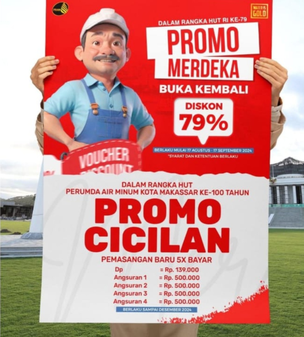 Semarakkan HUT RI ke-79, PDAM Makassar Bakal Adakan Promo Merdeka - BN Nasional