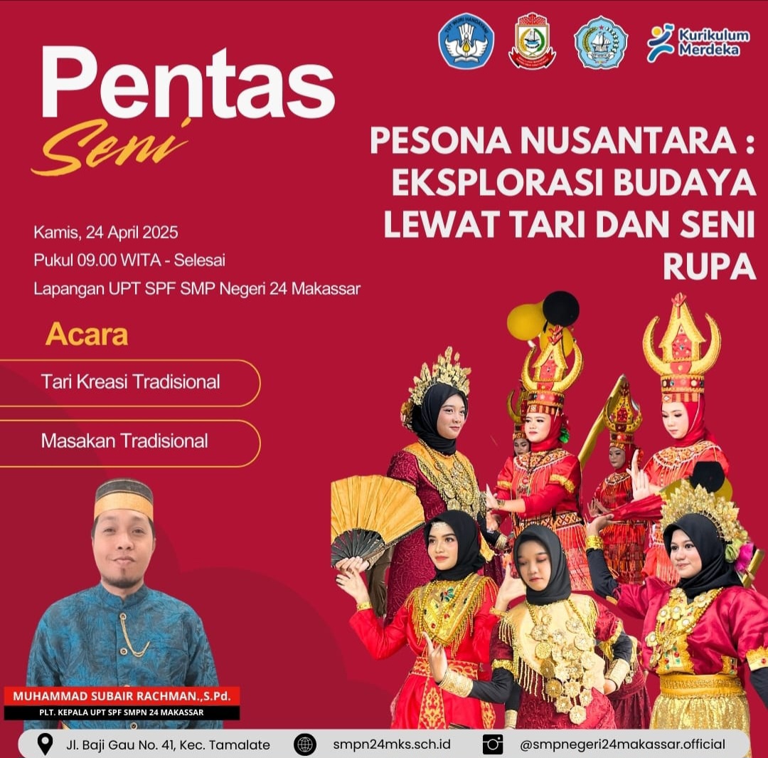 SMPN 24 Makassar Gelar Pentas Seni “Pesona Nusantara”, Eksplorasi Budaya Lewat Tari dan Kuliner ...